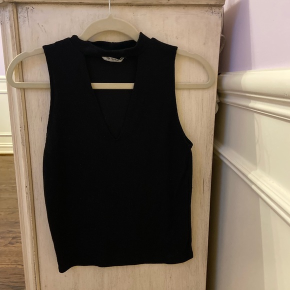 Zara | Tops | Zara Vcut Neck Top | Poshmark